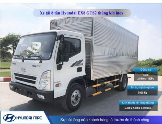 Xe tải Hyundai Mighty EX8 GTS2 Thùng kín inox: Giá xe, Thông số